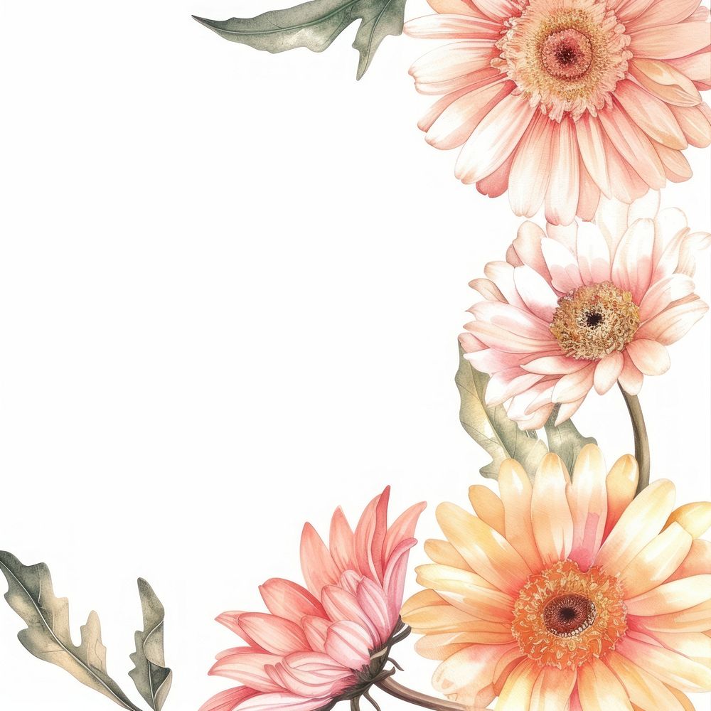 Gerbera border pattern flower dahlia. | Premium Photo Illustration ...