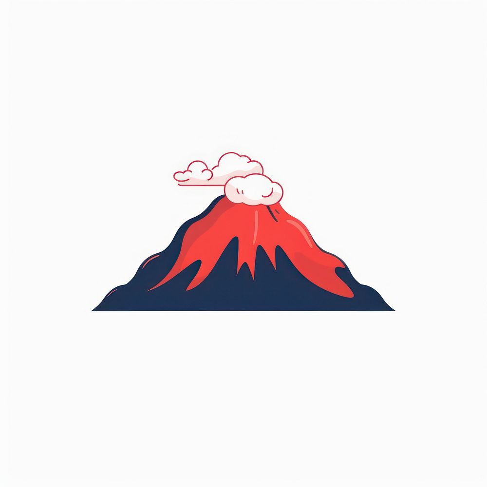 Volcano icon mountain nature stratovolcano. | Free Photo Illustration ...