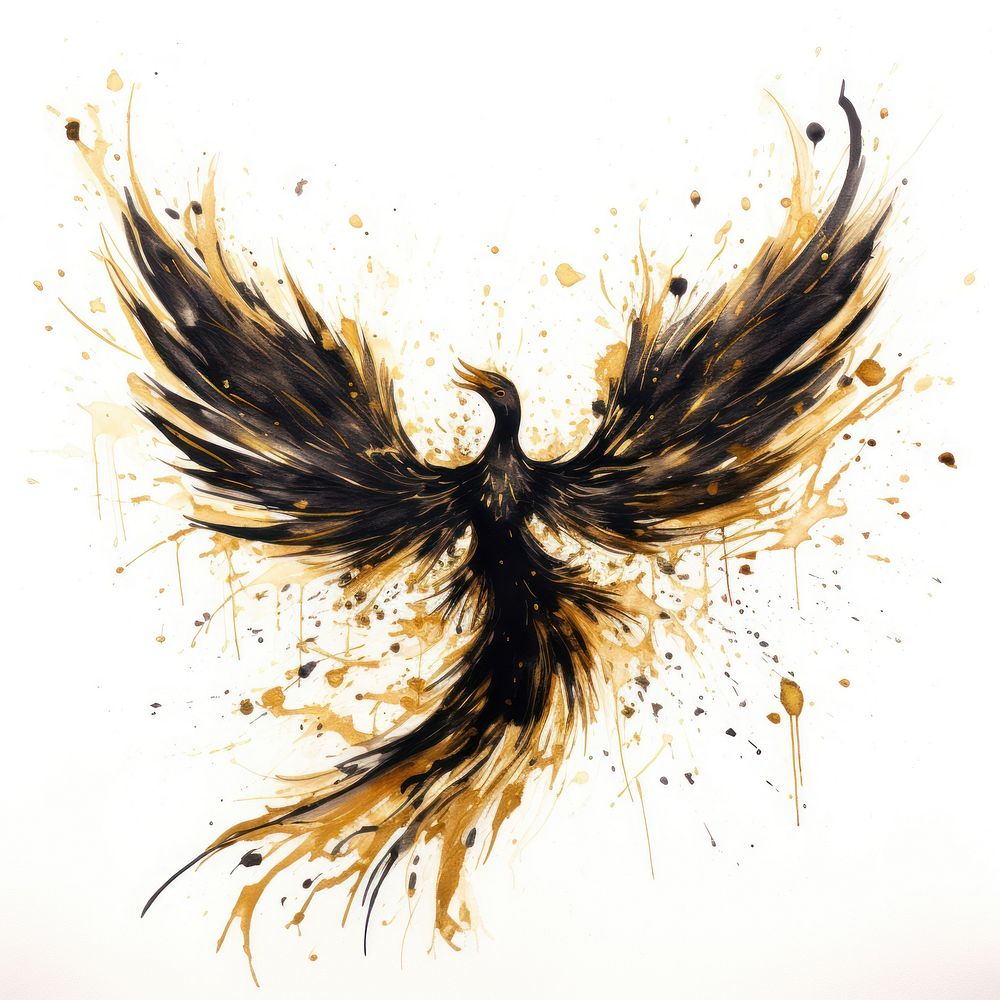 Black color pheonix painting ink | Premium Photo Illustration - rawpixel