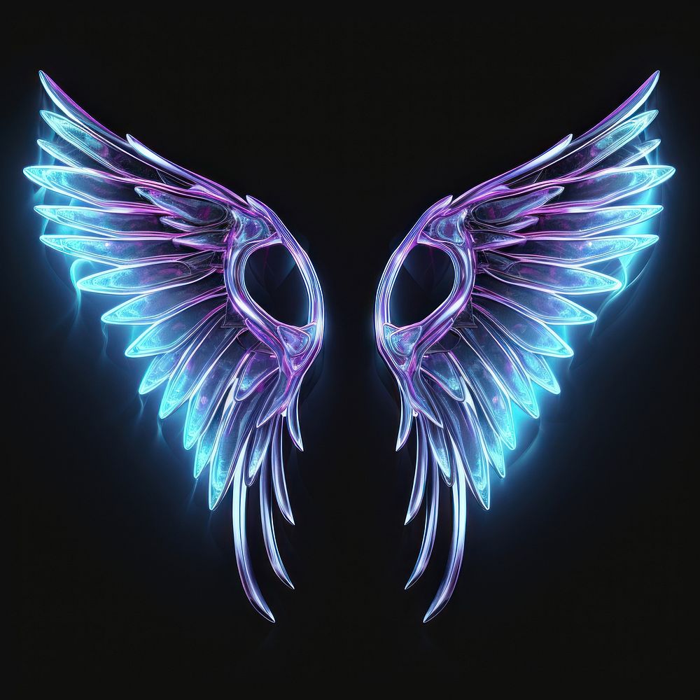Angel wings light pattern neon. | Premium Photo Illustration - rawpixel