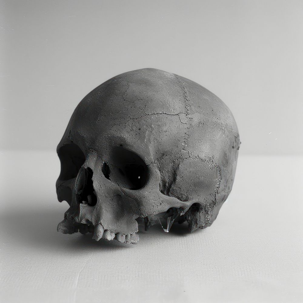Black skull anthropology monochrome sculpture. | Free Photo - rawpixel