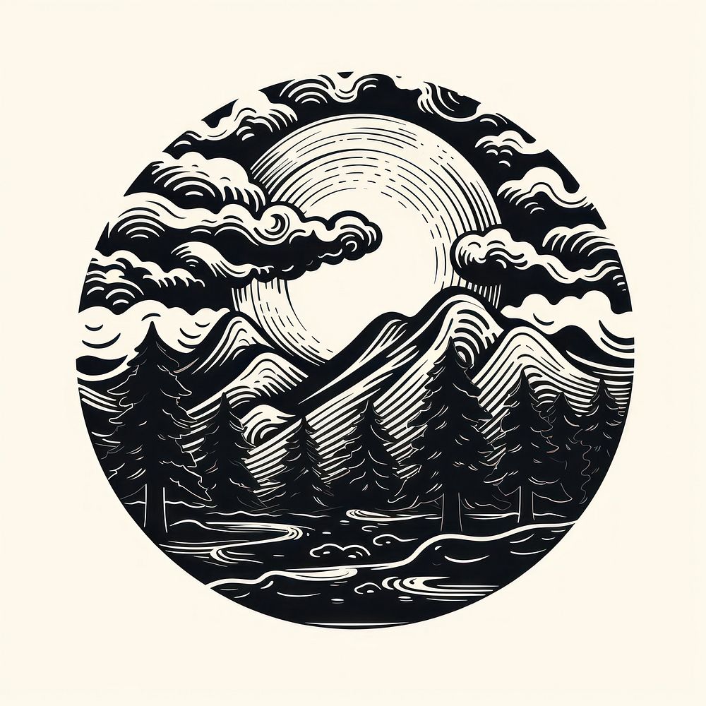 black sunset school hand poke | Free Photo Illustration - rawpixel