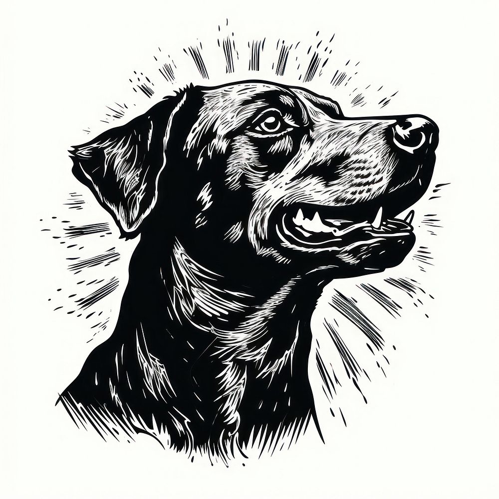 dog tattoo flash illustration style | Free Photo Illustration - rawpixel