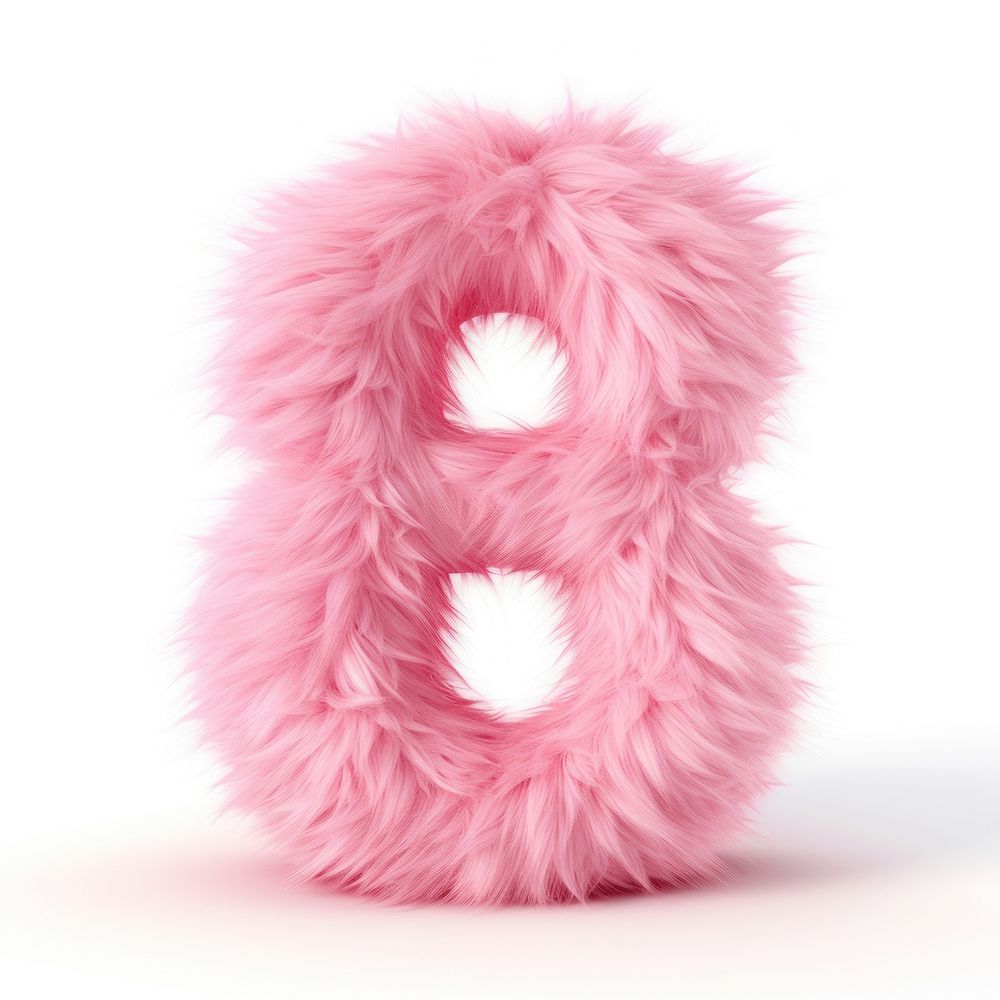 Fur letter 8 pink white | Free Photo Illustration - rawpixel