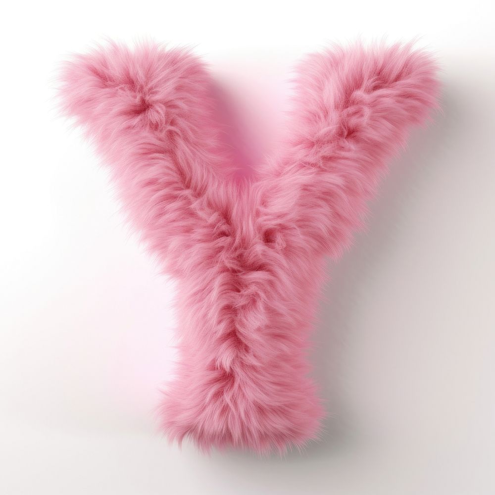 Fur letter Y pink white | Free Photo Illustration - rawpixel