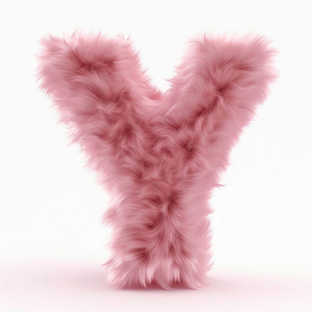 Fur letter Y pink white | Free Photo Illustration - rawpixel