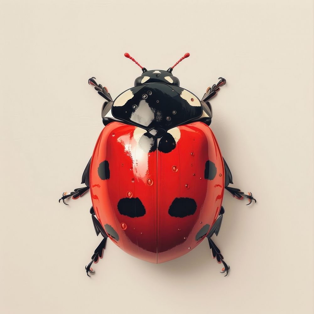 Shiny ladybug animal insect invertebrate. | Premium Photo Illustration ...