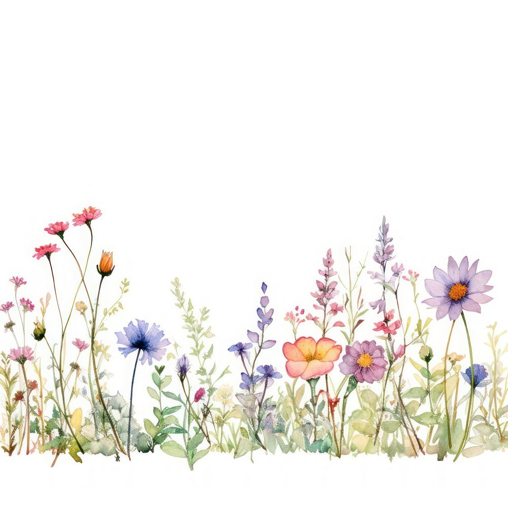 Wildflower border outdoors pattern nature | Premium Photo Illustration ...