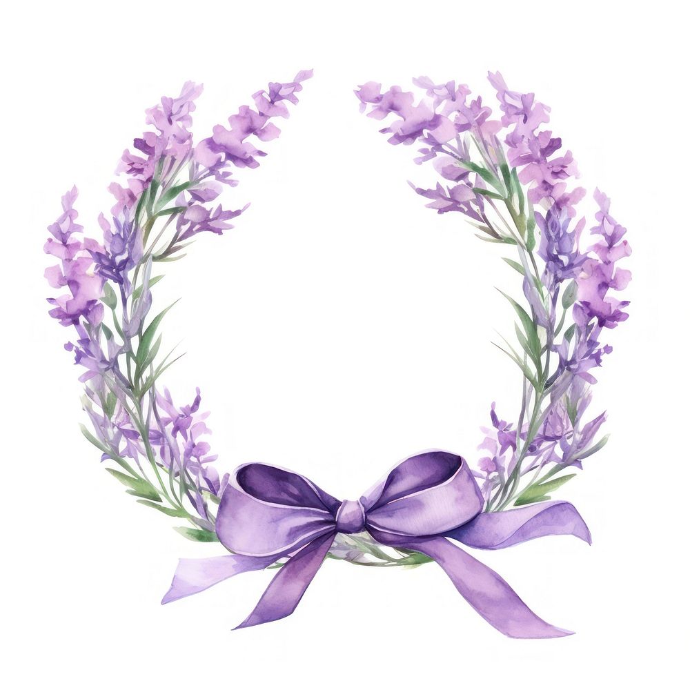 Lavender wreath ribbon flower. | Premium Photo Illustration - rawpixel