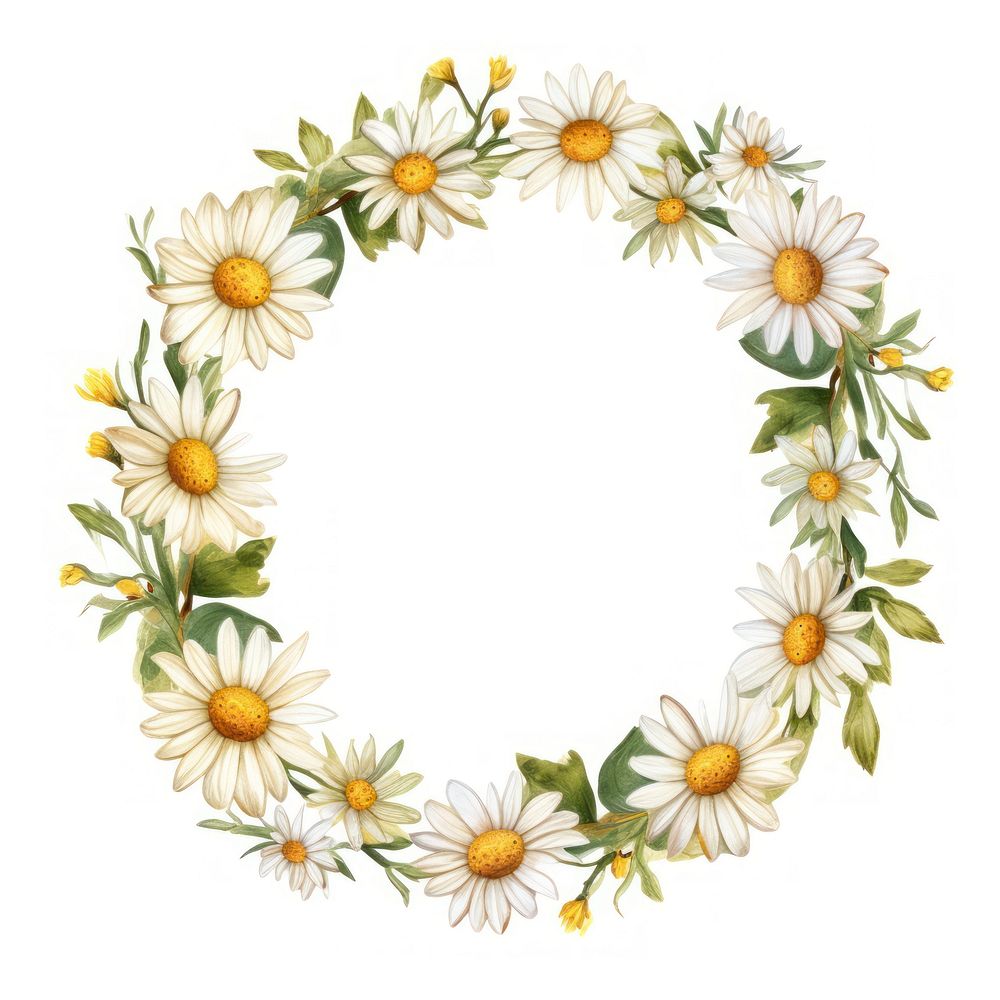 Daisy wreath border pattern flower | Free Photo Illustration - rawpixel