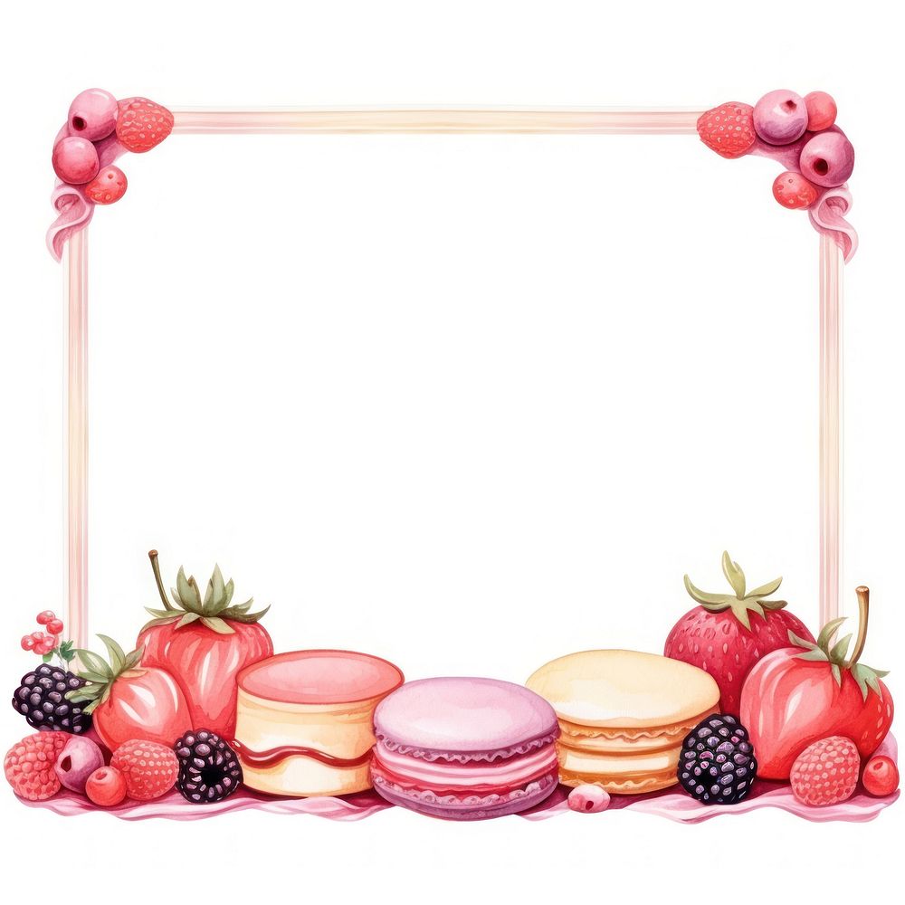 Dessert border frame berry fruit | Free Photo Illustration - rawpixel