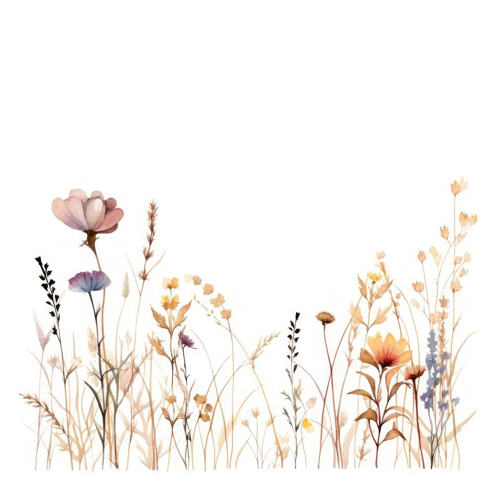 Dried flower border drawing sketch | Free Photo Illustration - rawpixel