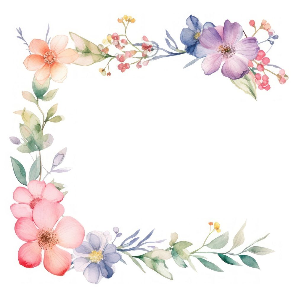 Flower frame border pattern wreath | Free Photo Illustration - rawpixel