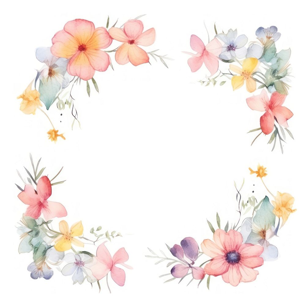 Flower frame border pattern wreath | Free Photo Illustration - rawpixel