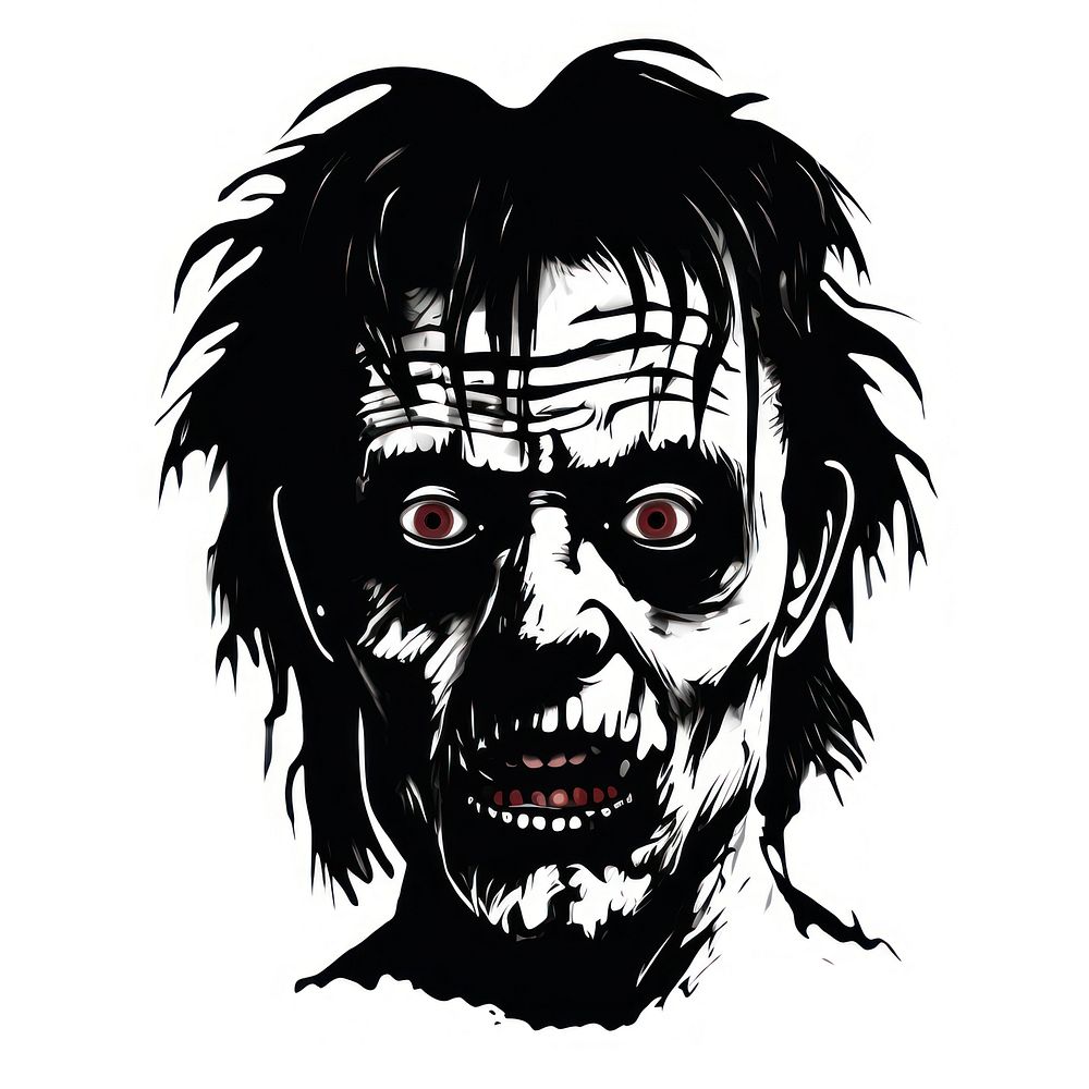 Horror scary face halloween drawing | Free Photo Illustration - rawpixel