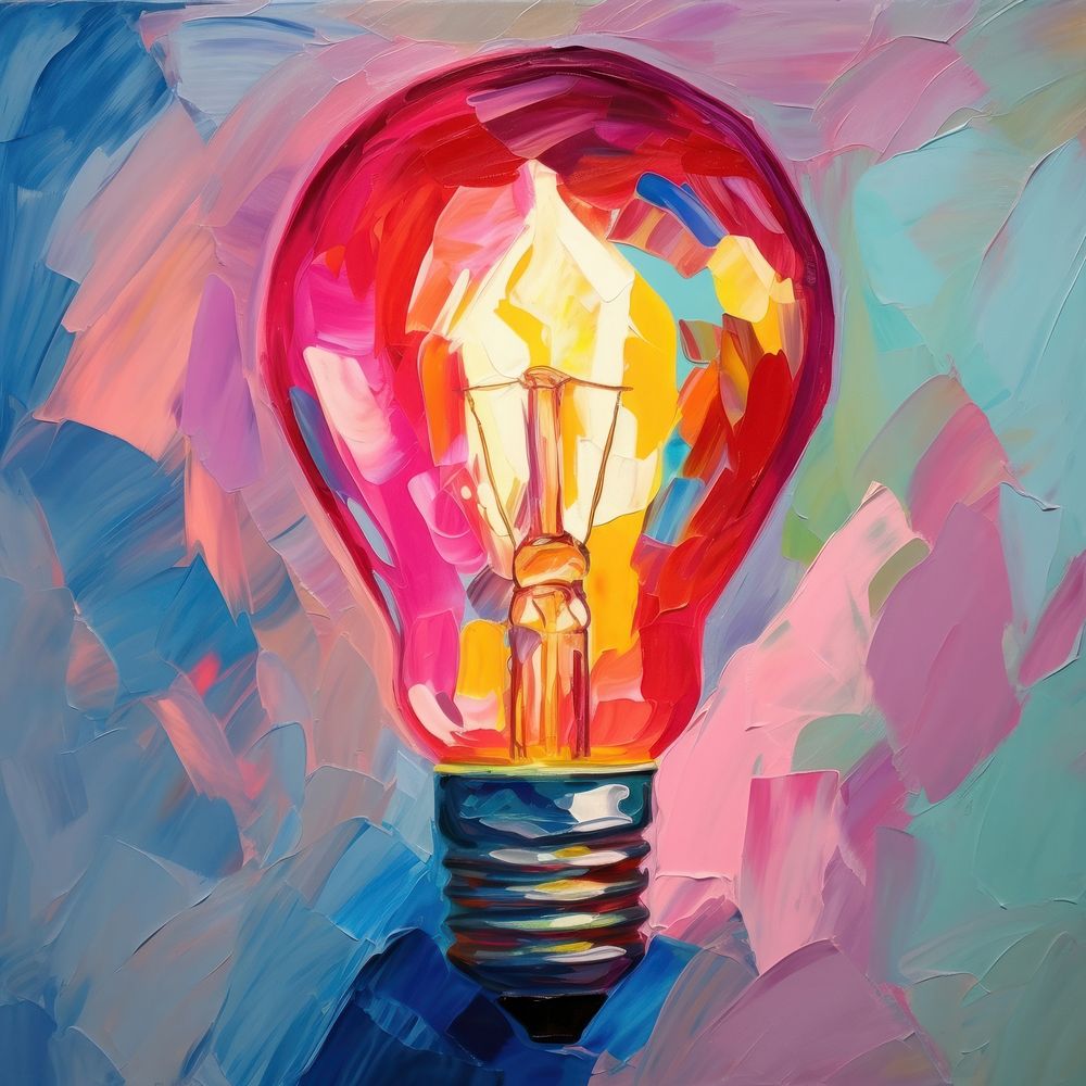 Light bulb lightbulb painting art. | Premium Photo Illustration - rawpixel