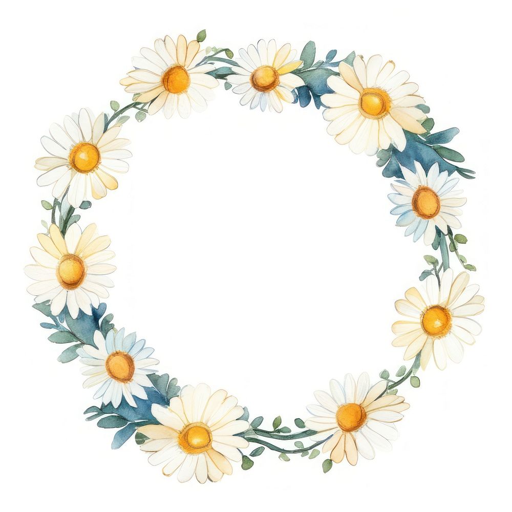 Daisy flowers circle border pattern | Free Photo Illustration - rawpixel