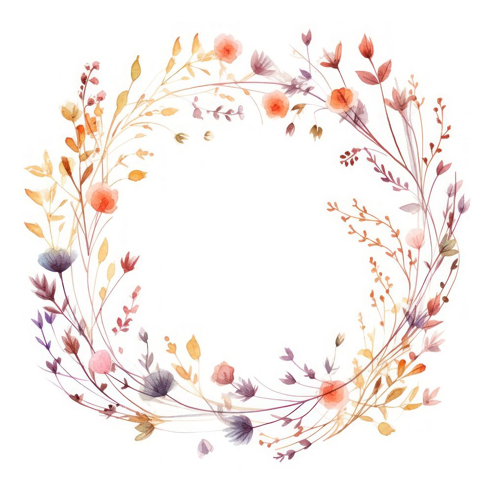 Dried flowers circle border pattern | Free Photo Illustration - rawpixel
