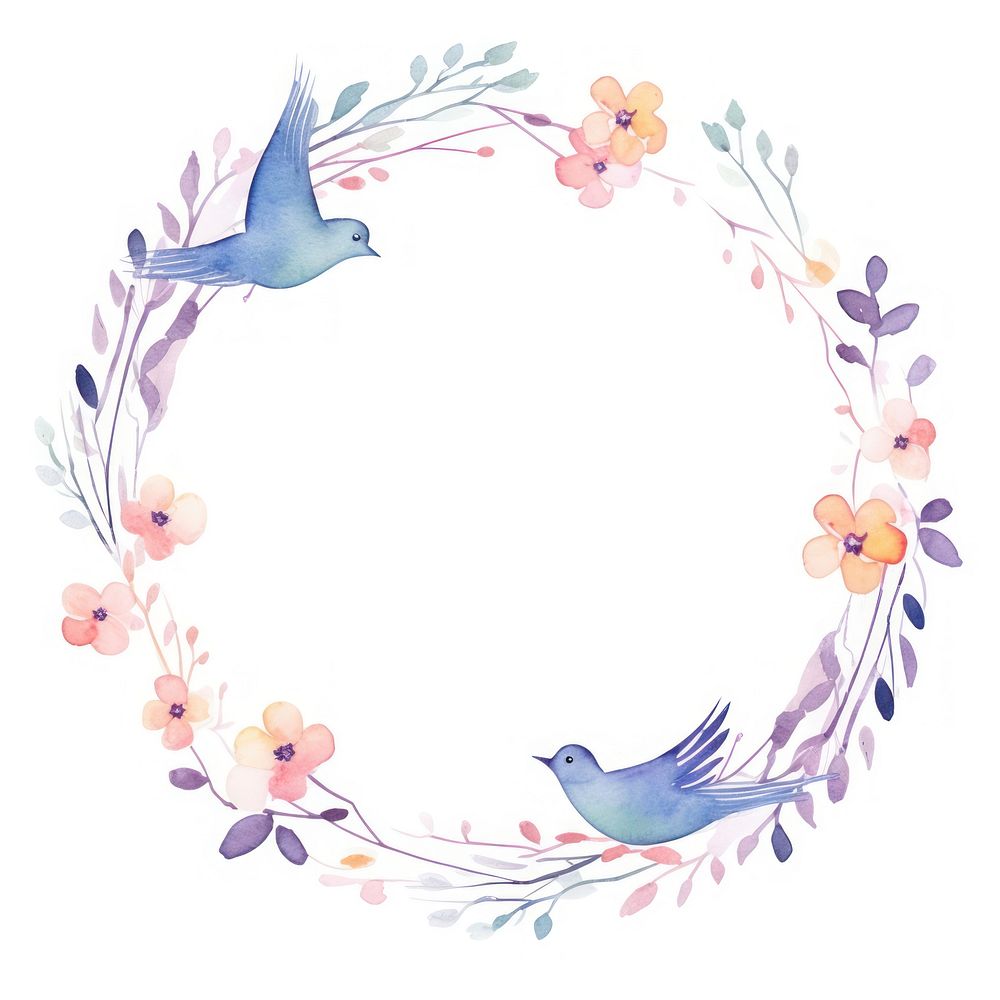 Flowers dove circle border pattern | Free Photo Illustration - rawpixel