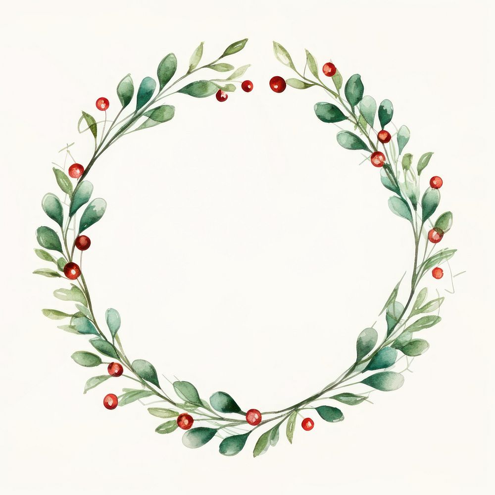 Holly circle border pattern wreath | Free Photo Illustration - rawpixel