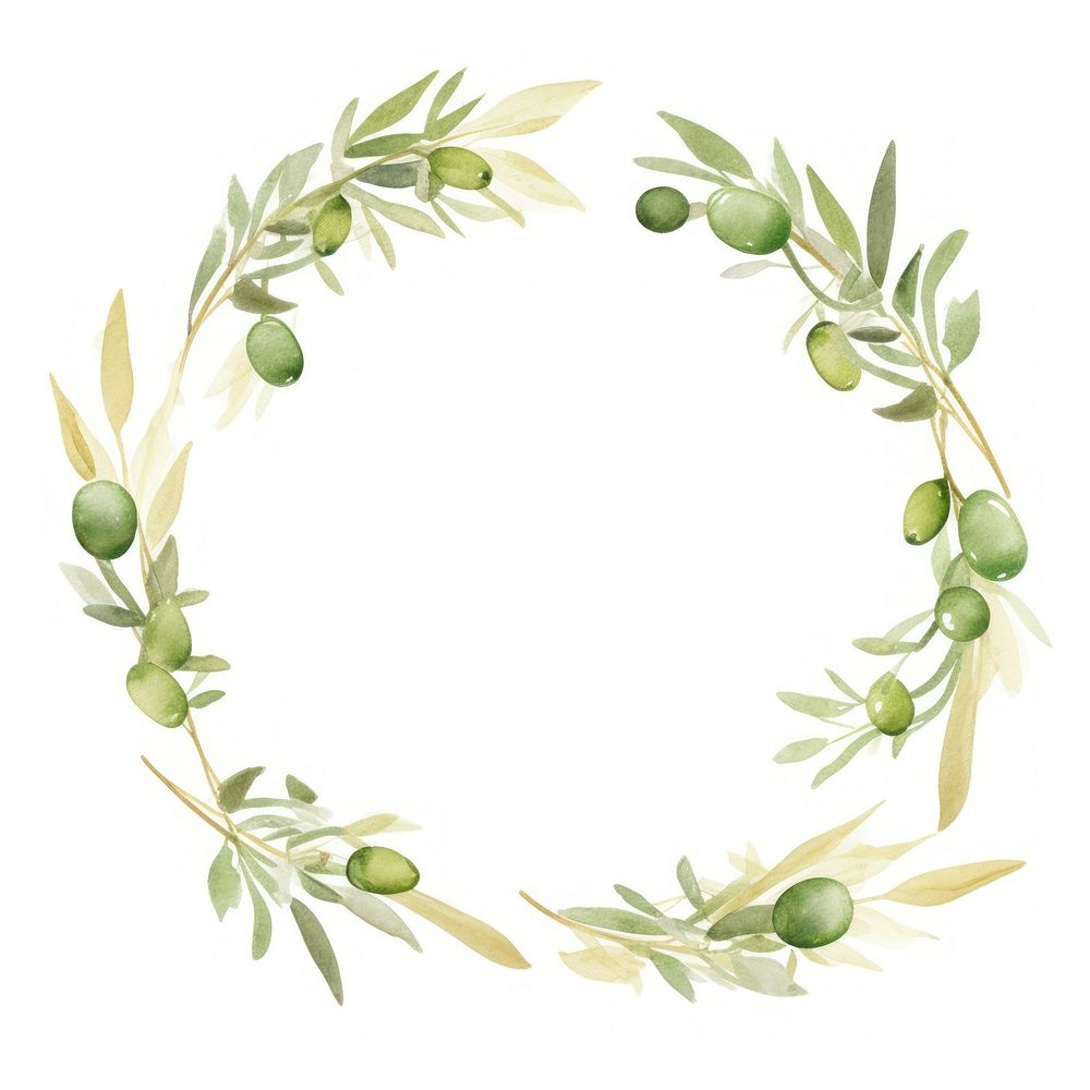 Olive circle border wreath plant | Free Photo Illustration - rawpixel