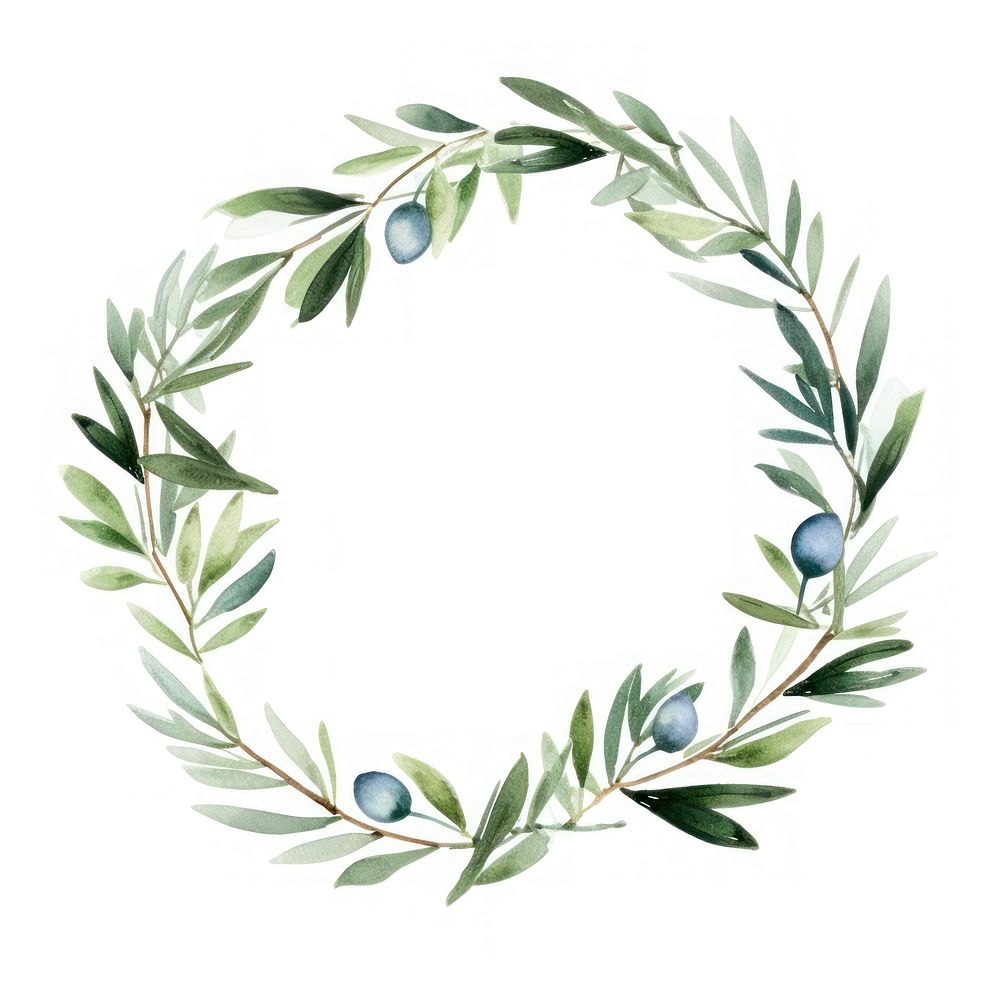 Olive branch circle border wreath | Free Photo Illustration - rawpixel