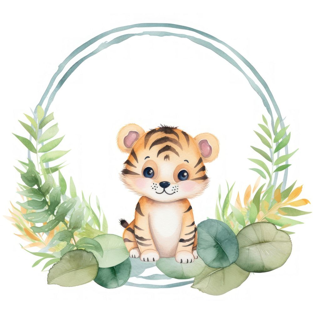 Tiger jungle circle border animal | Free Photo Illustration - rawpixel