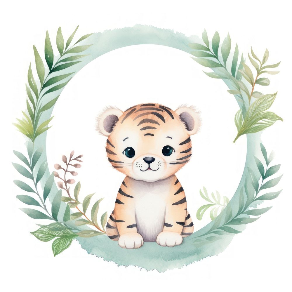 Tiger jungle circle border animal | Free Photo Illustration - rawpixel