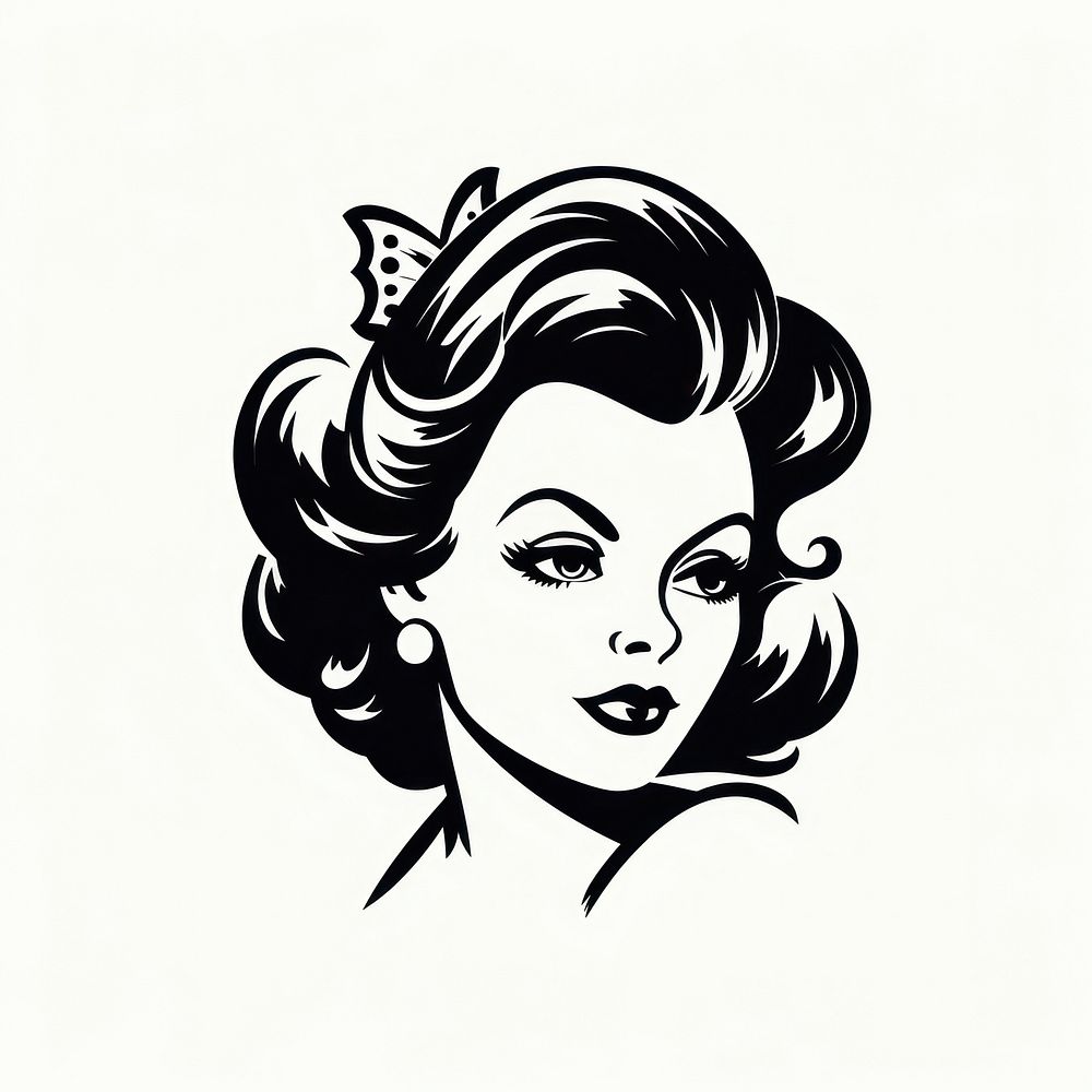 Lady drawing sketch logo. | Free Photo Illustration - rawpixel