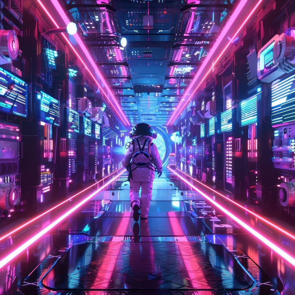 Light futuristic neon architecture. | Free Photo Illustration - rawpixel