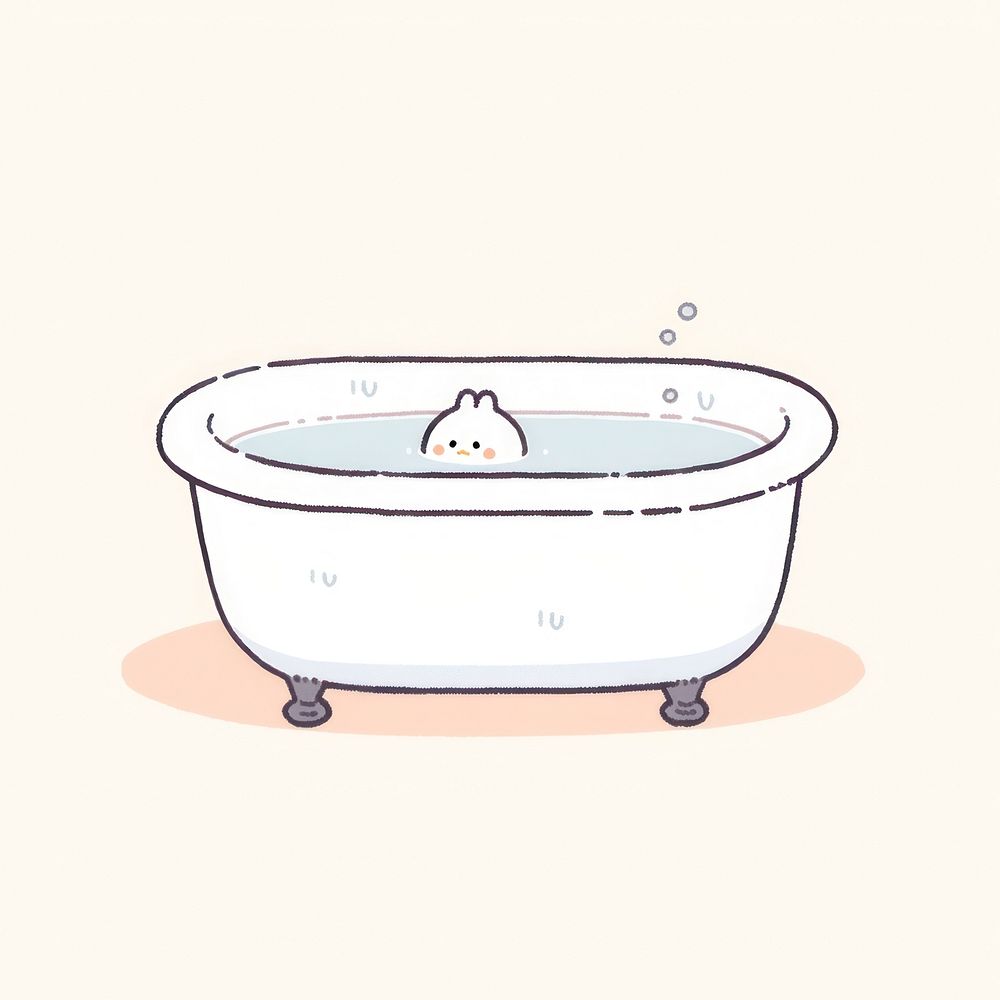 Bathtub jacuzzi doodle line. | Free Photo Illustration - rawpixel