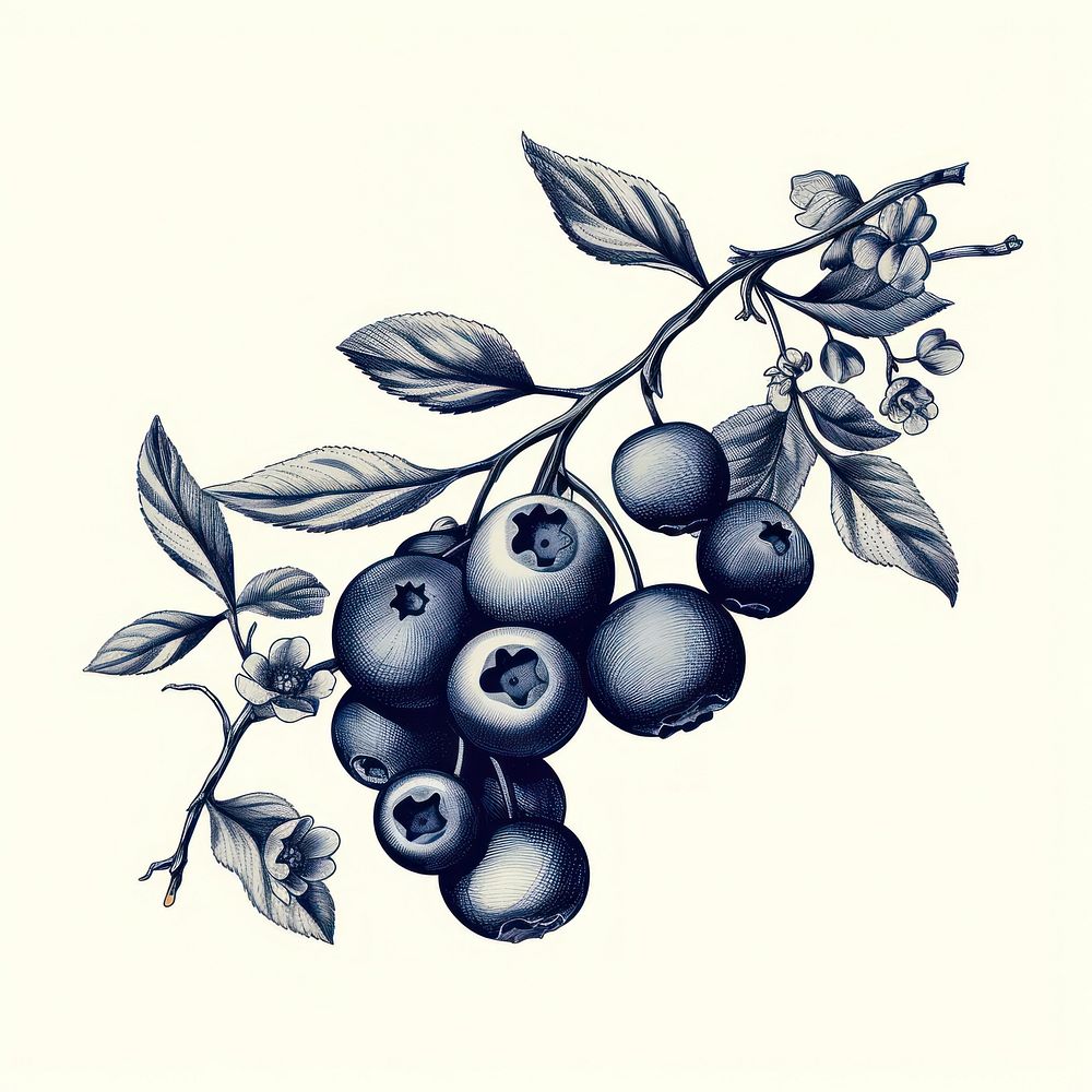 Blueberry drawing sketch fruit. | Premium Photo Illustration - rawpixel