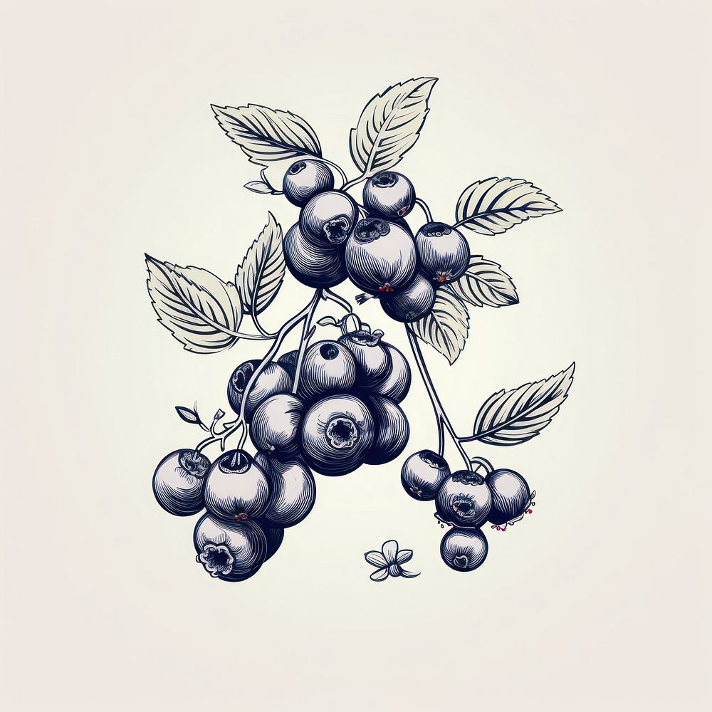 Blueberry drawing sketch fruit. | Premium Photo Illustration - rawpixel