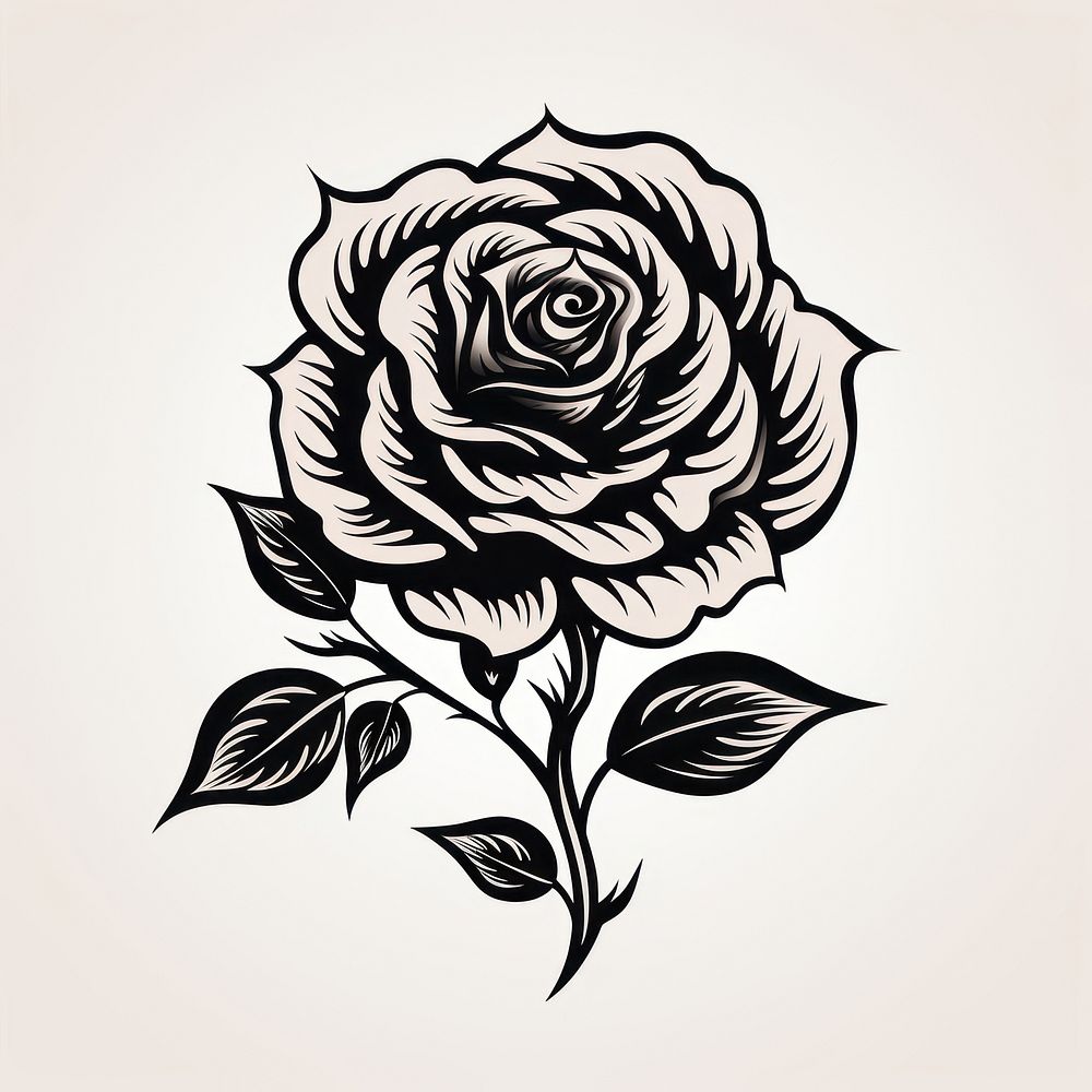 Rose pattern drawing flower. | Free Photo Illustration - rawpixel