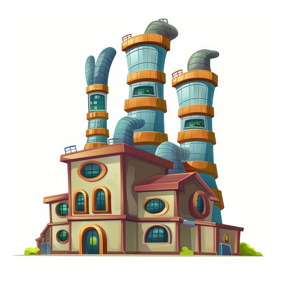 Cartoon Factory architecture building factory. | Free Photo ...