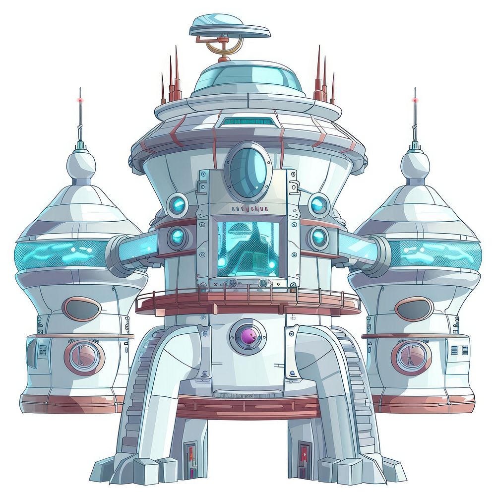 Cartoon Space Station architecture building | Premium Photo Illustration - rawpixel