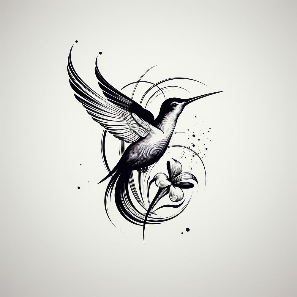 Hummingbird drawing sketch illustrated. | Premium Photo Illustration ...