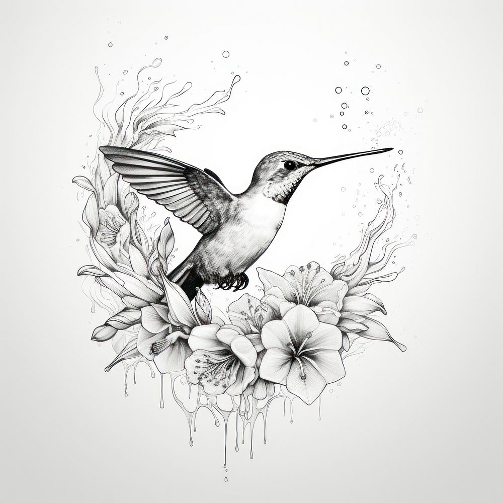Hummingbird drawing sketch illustrated. | Free Photo Illustration ...