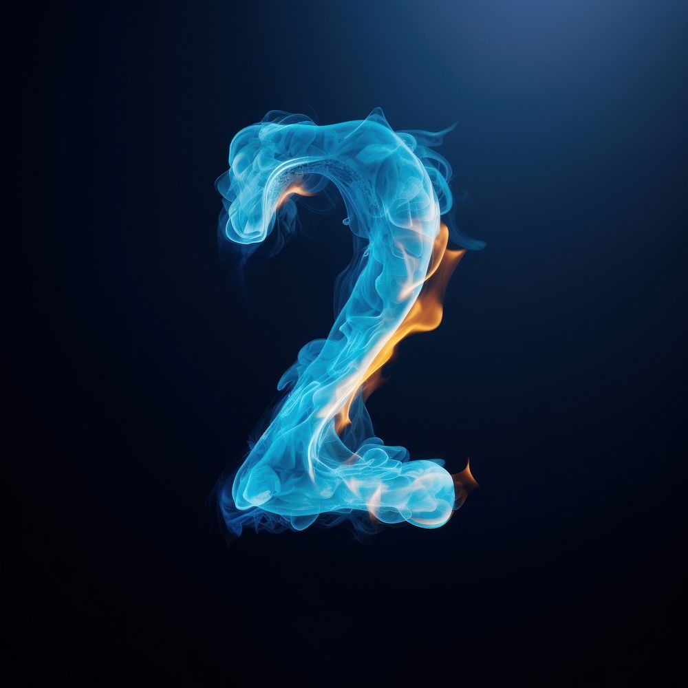 Blue flame letter number 2 | Free Photo - rawpixel