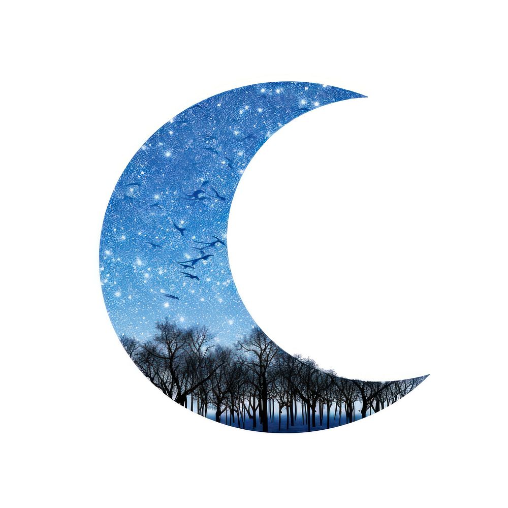 Blue half moon tree icon | Premium Photo Illustration - rawpixel