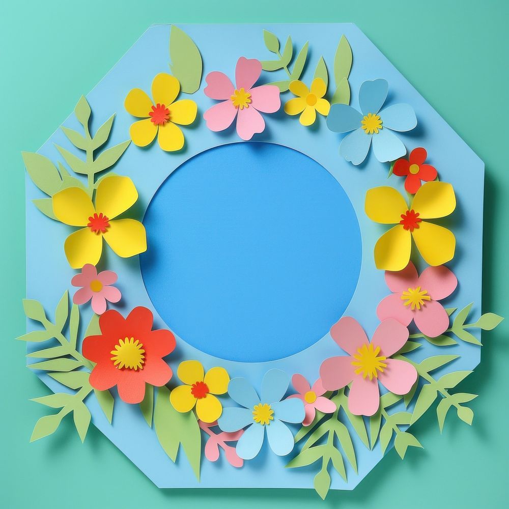 Flower octagon border art pattern | Premium Photo - rawpixel