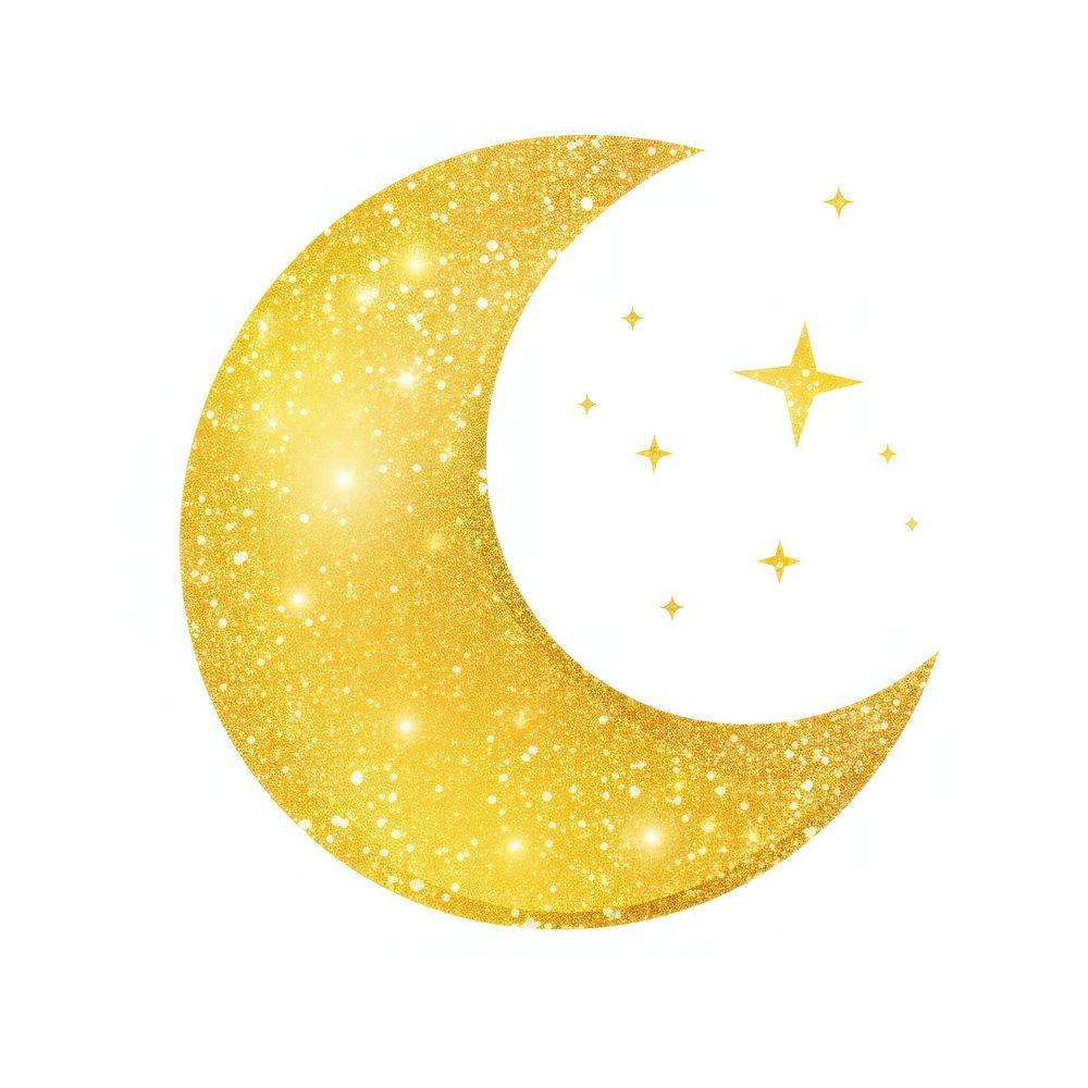 Glitter yellow moon icon astronomy | Free Photo Illustration - rawpixel