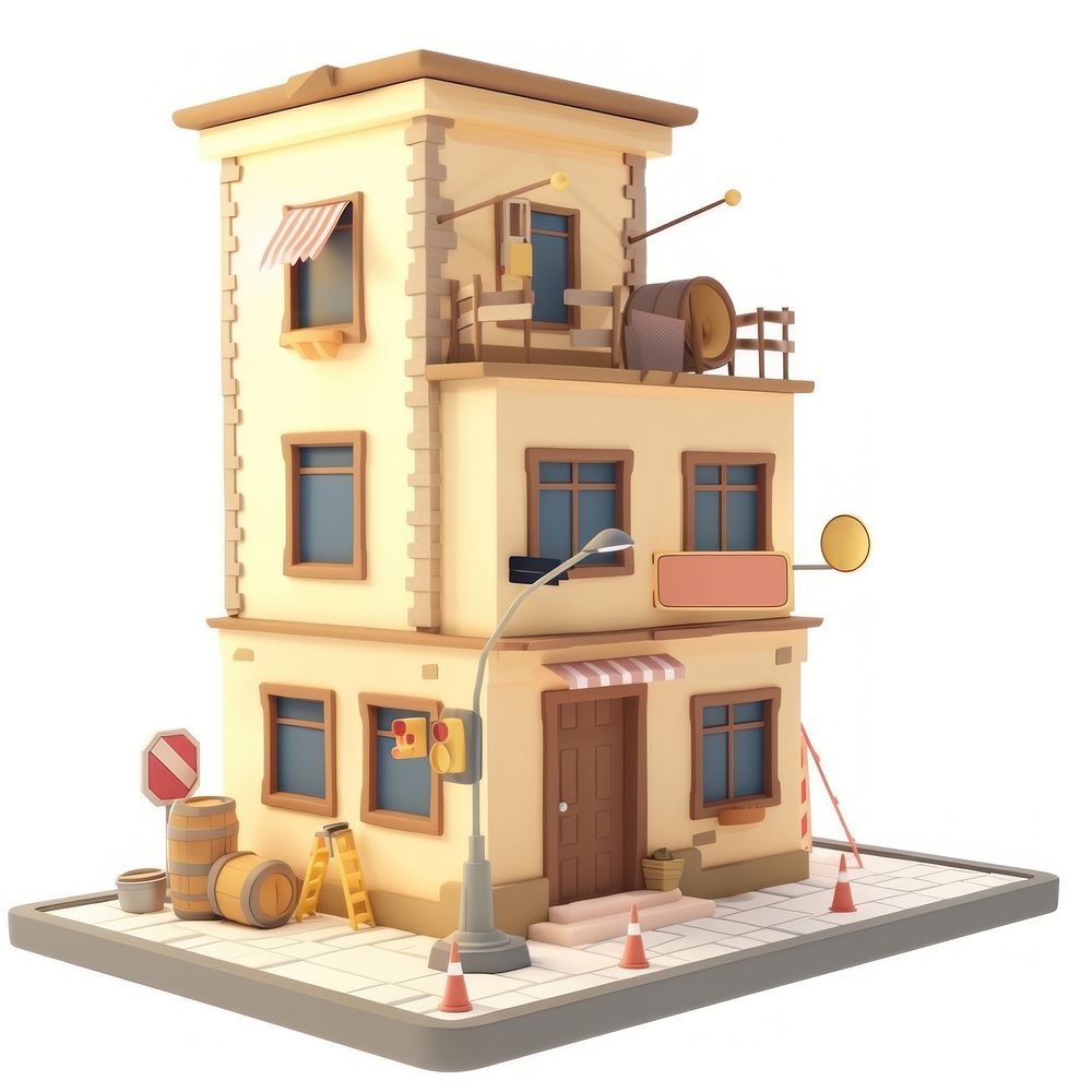 Cartoon construction site architecture building | Premium Photo ...