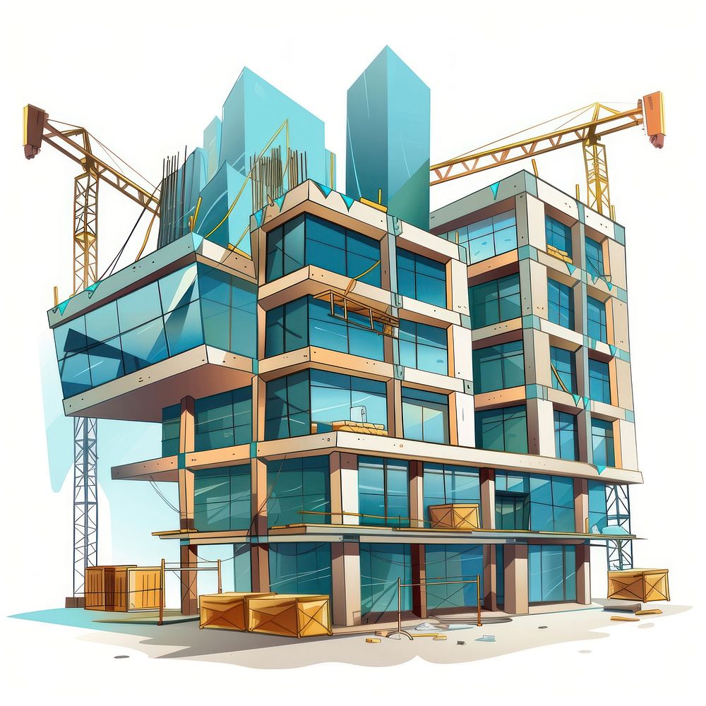 Cartoon construction site architecture building | Free Photo ...