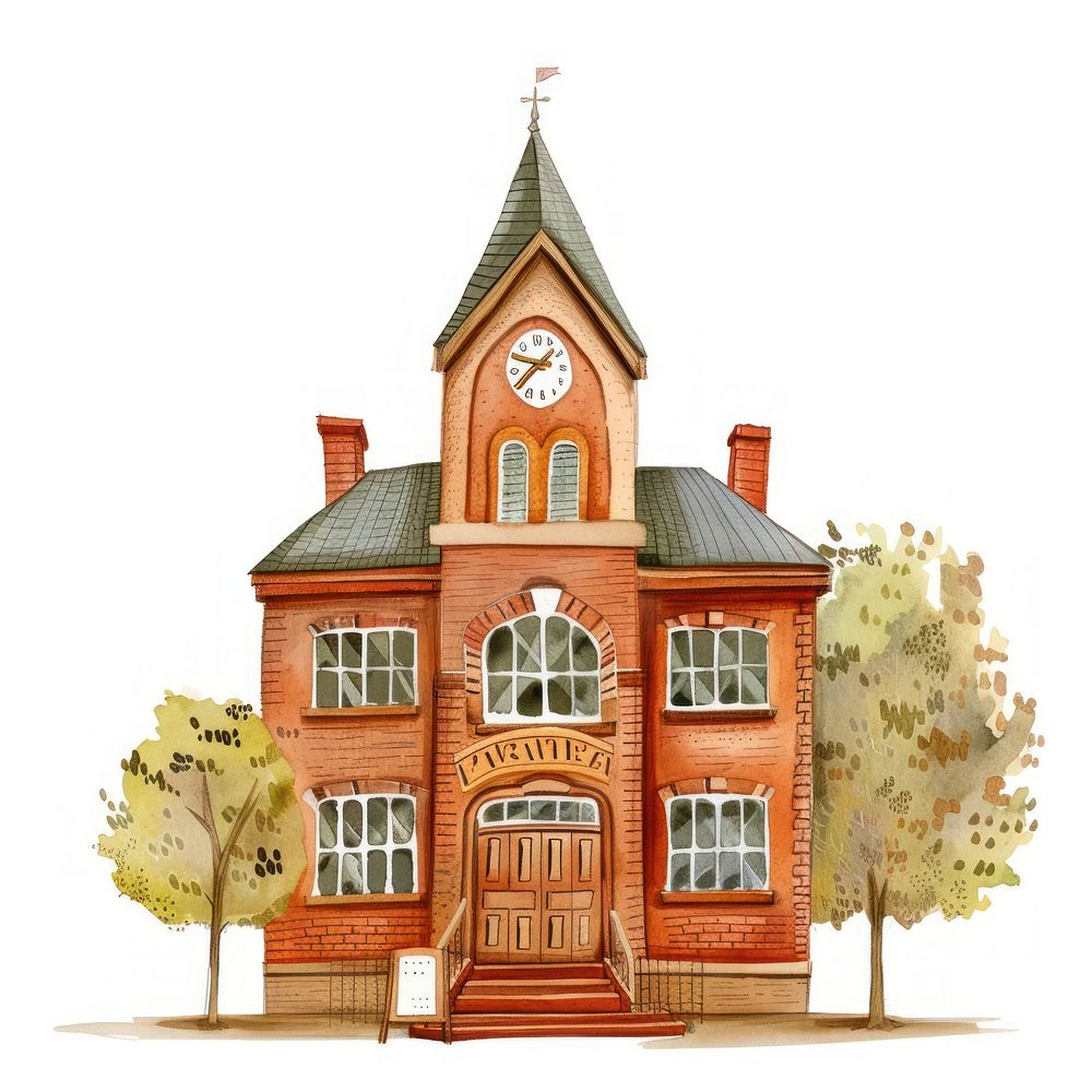 Cartoon school architecture building house. | Free Photo Illustration ...