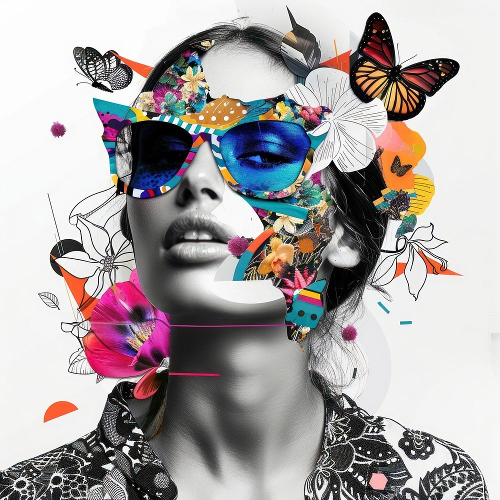 Paper collage fashion woman portrait | Premium Photo Illustration ...
