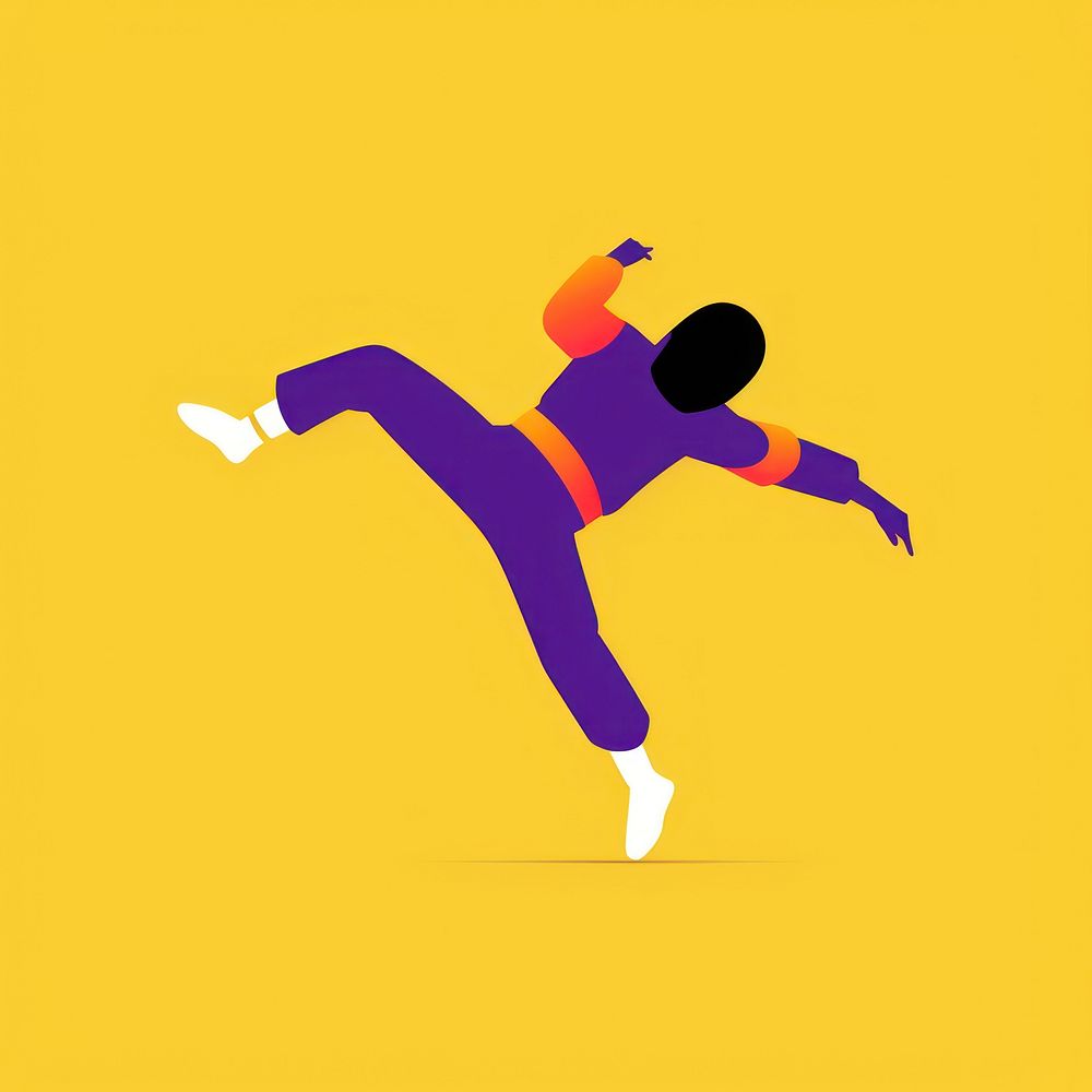 Illustration ninja dancing cartoon person. | Free Photo Illustration ...