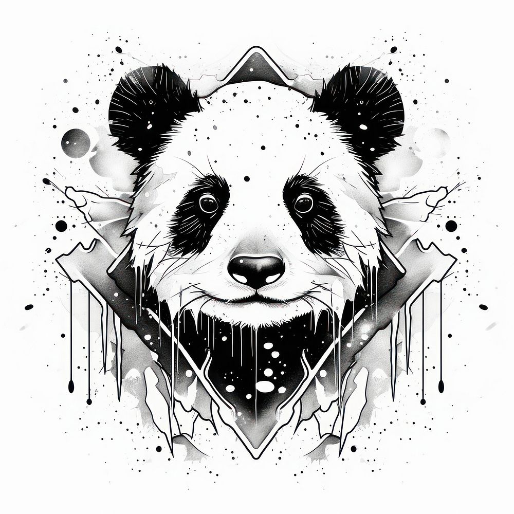 Panda drawing mammal sketch. | Free Photo Illustration - rawpixel