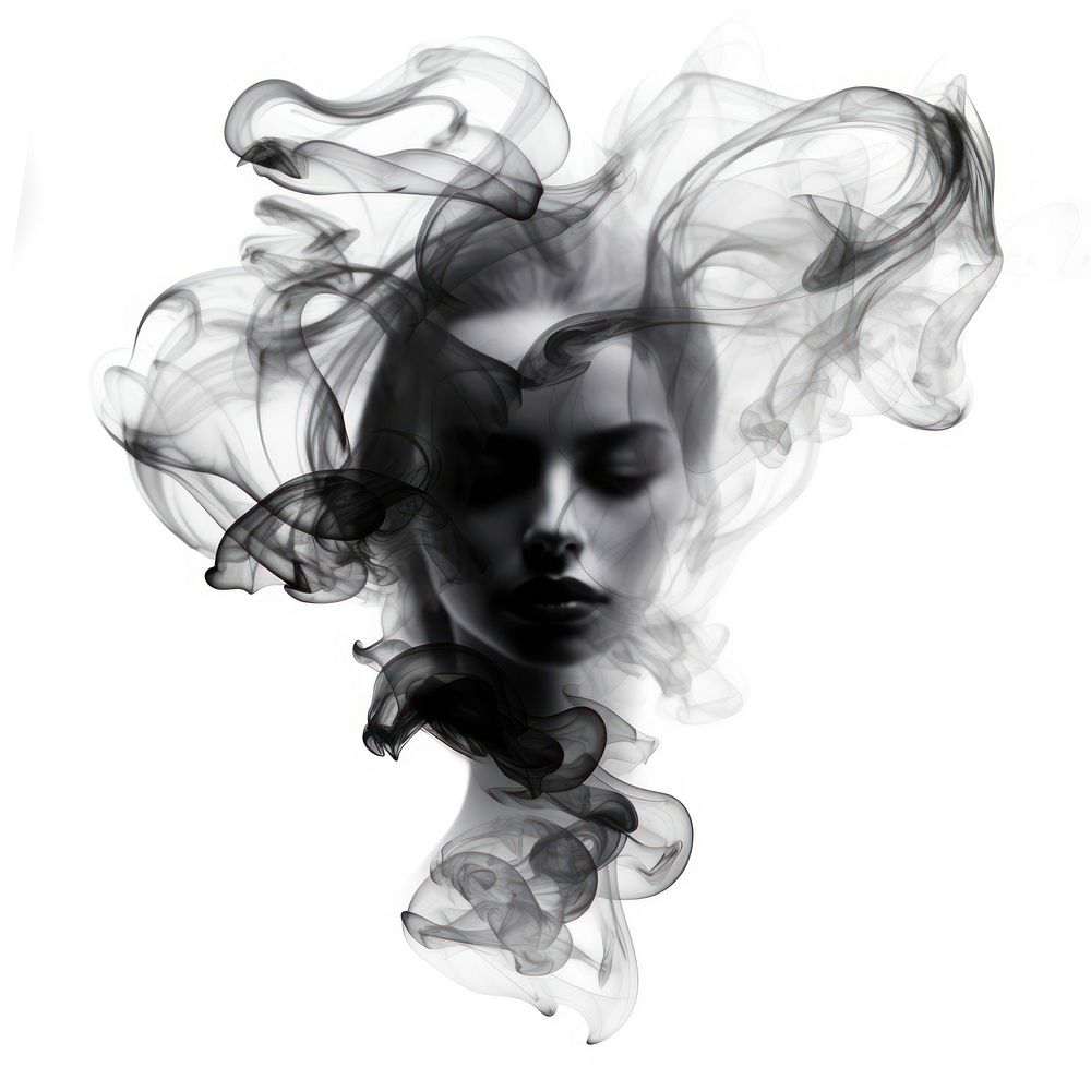Abstract smoke head black white | Free Photo Illustration - rawpixel
