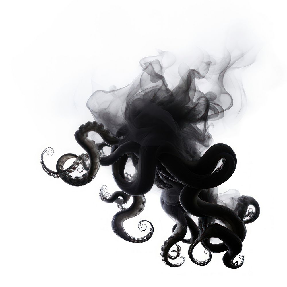 Abstract smoke octopus black white | Free Photo Illustration - rawpixel